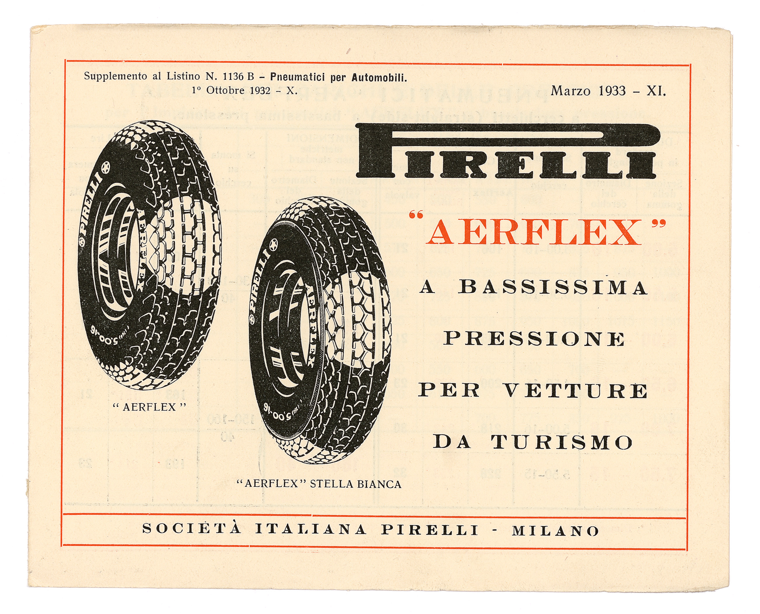 Listini prezzi di pneumatici "Aerflex"